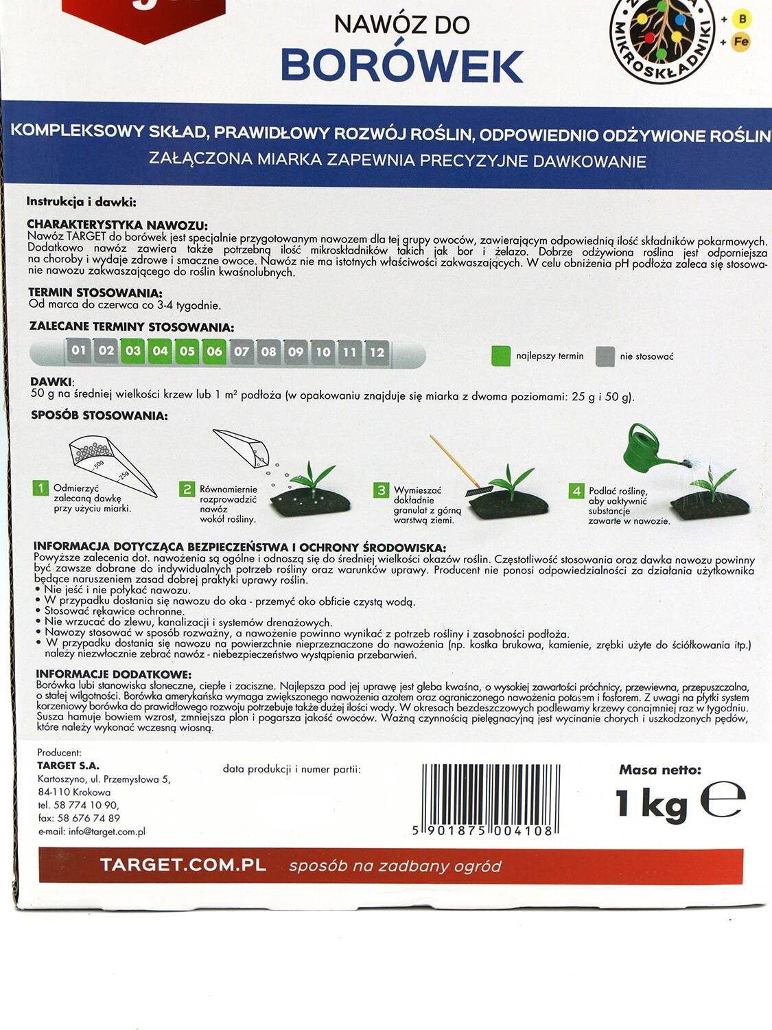 Nawóz Do Borówek z Mikroelementami – 1 kg Target – Sklep Dla Ogrodu